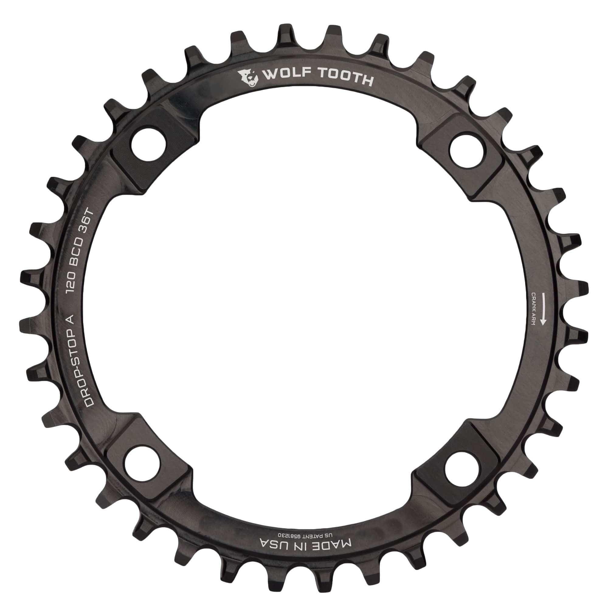 Wolf Tooth 120 BCD Mountain Gravel Bike Chainrings for SRAM XX (36 Tooth, Drop-Stop A, MTB)