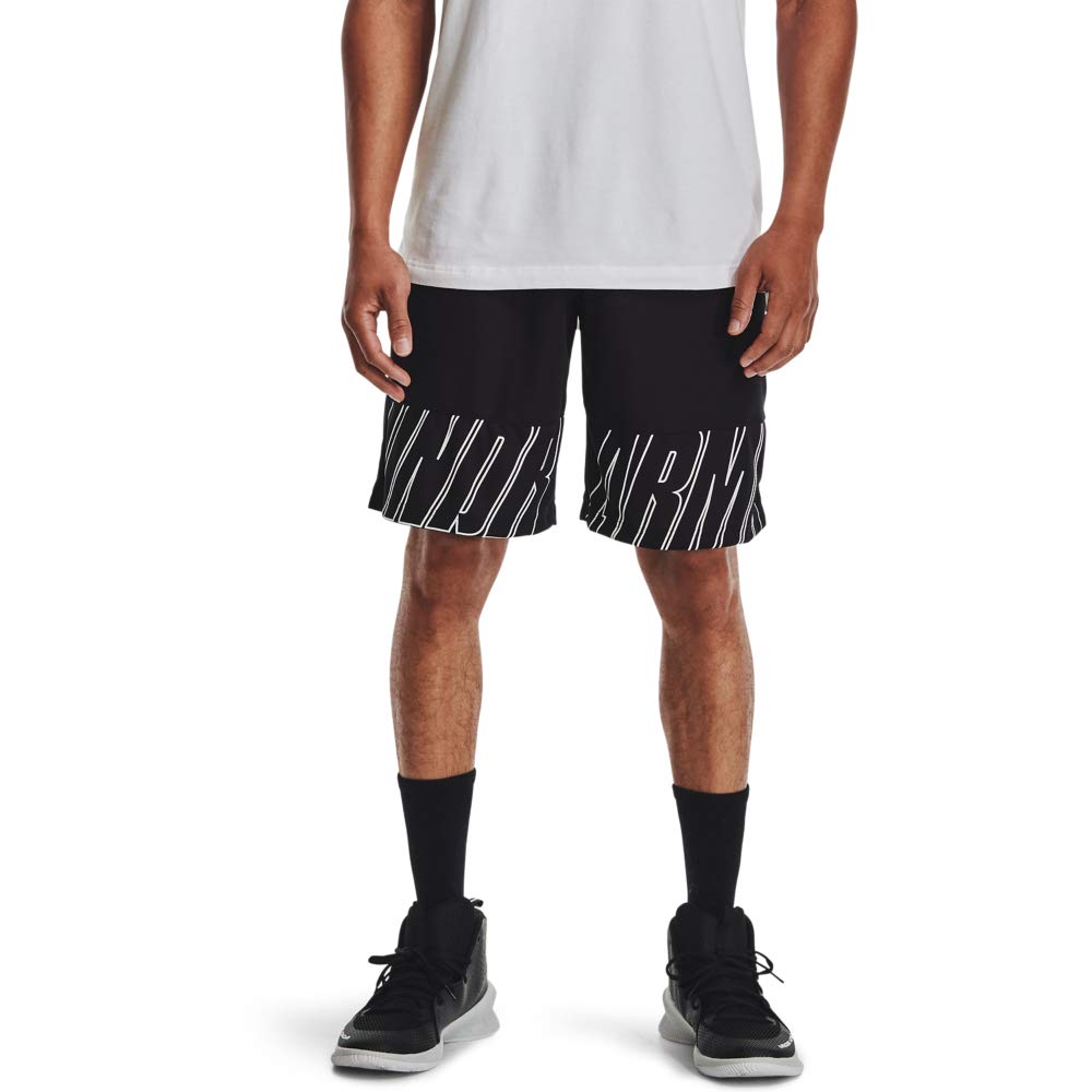 Under Armour Men's Baseline Speed 10-Inch Shorts, Black (001)/White, Medium