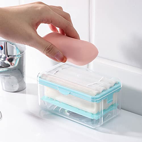 ZzzaNa Soap Dish Soap Dish Multifunctional Soap Dish Hands Free Foaming Draining Bar Holder Grid Tray Storage Box Cleaning Tool for Bathroom Accessories Bathroom Soap Dish Soap
