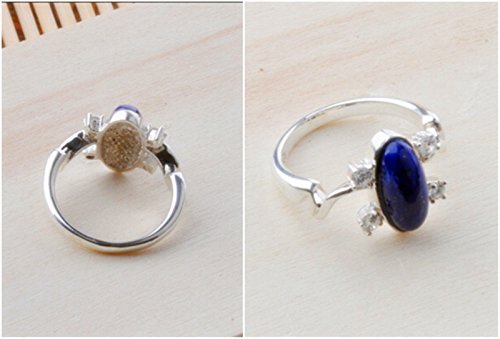 XCFS 925 Sterling Silver CZ Blue Stone elena gilbert Vampire Merchandise Elena's Daylight Womens Band Ring,Size 6-9