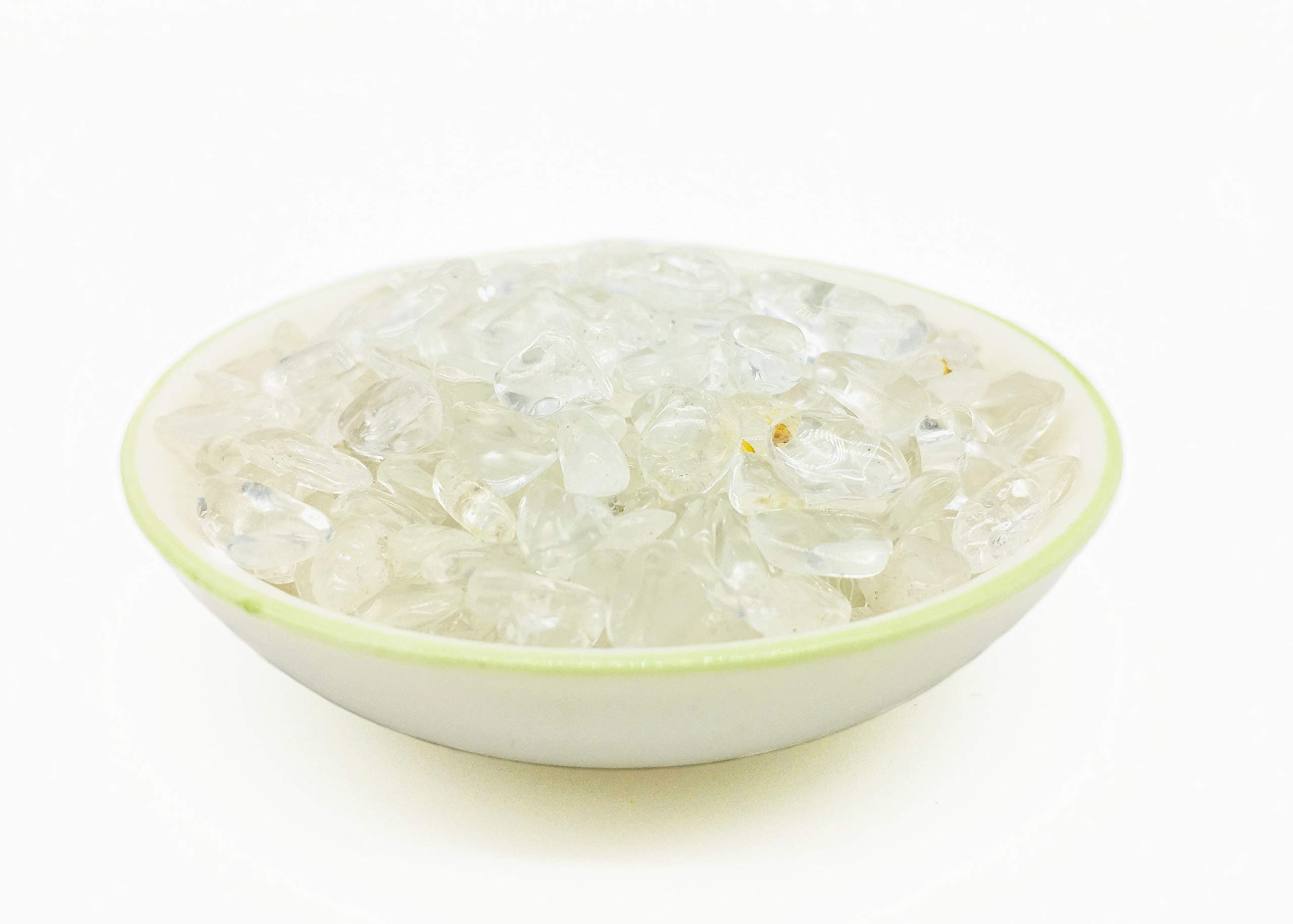 Xinxingshuo 1 lb Rock Quartz Small Tumbled Chips Crushed Stone Healing Reiki Crystal Jewelry Making Home Decoration (Rock Quartz)