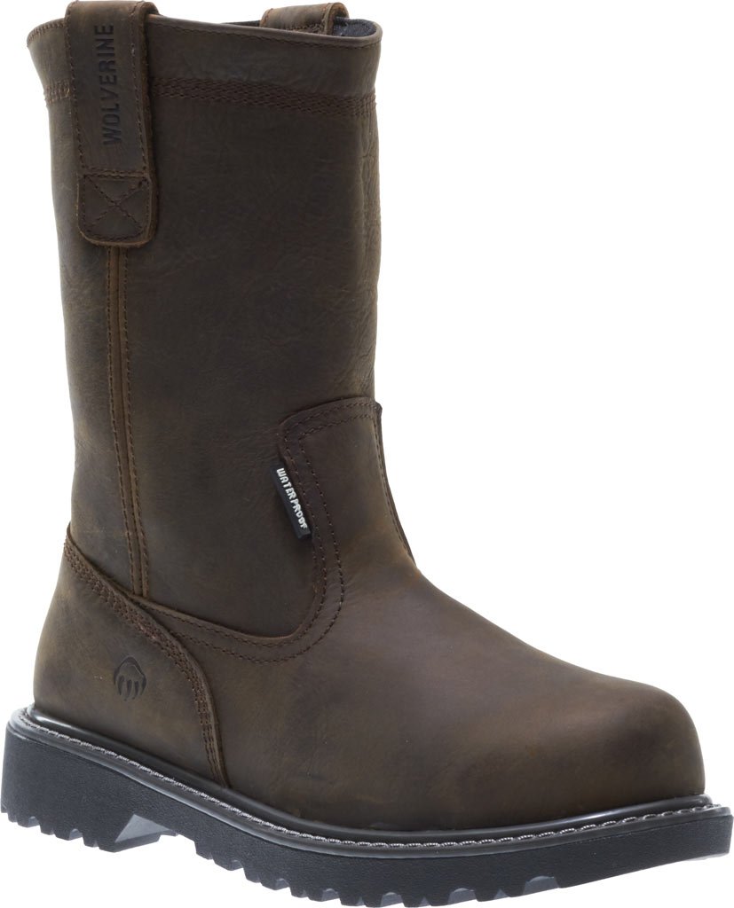 Wolverine Men's Floorhand 10" Waterproof Wellington Boot, Dk Brown, 9.5 X-Wide
