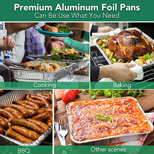 ZENOWICK Aluminum Pans,Disposable Foil Pans-9"x13" Half Size Deep Steam Table Pans 35 PCS,Tin Foil Pans Great for Baking,Prepping Food Cooking, Heating, Storing