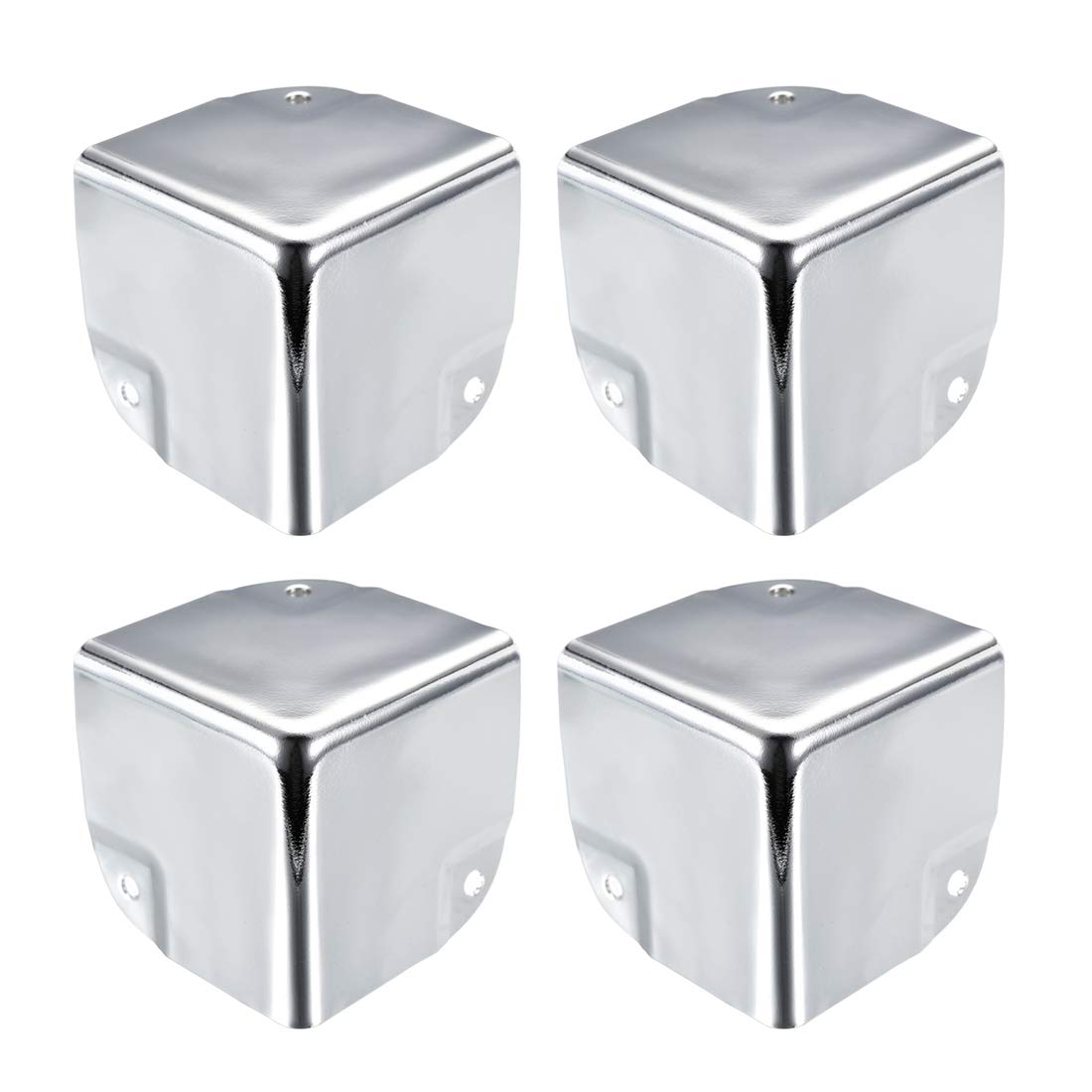 uxcell Metal Box Corner Protectors Box Edge Guard Protector 50 X 50 X 50mm Silver Tone 4pcs for Table Corners and Desk Corners