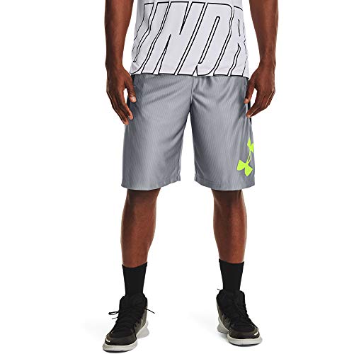 Under Armour Perimeter Basketball Shorts, Steel (035)/High-Vis Yellow, Medium