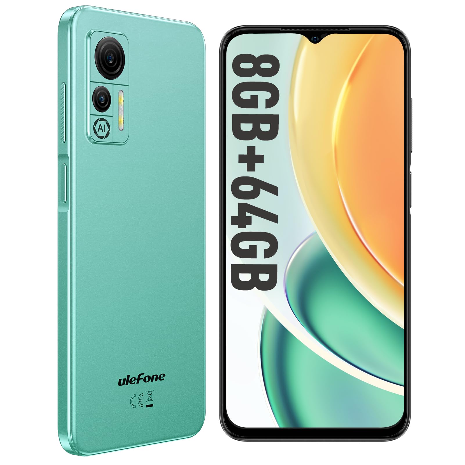 Ulefone Note 14 Pro (4+64GB) Phones Unlocked, Android 12 OS, 6.52” Screen Unlocked Cell Phone, 4500mAh Battery, 13MP+5MP Camera, 4G Dual SIM 3-Card Slots, OTG GPS Mobile Phone- Green