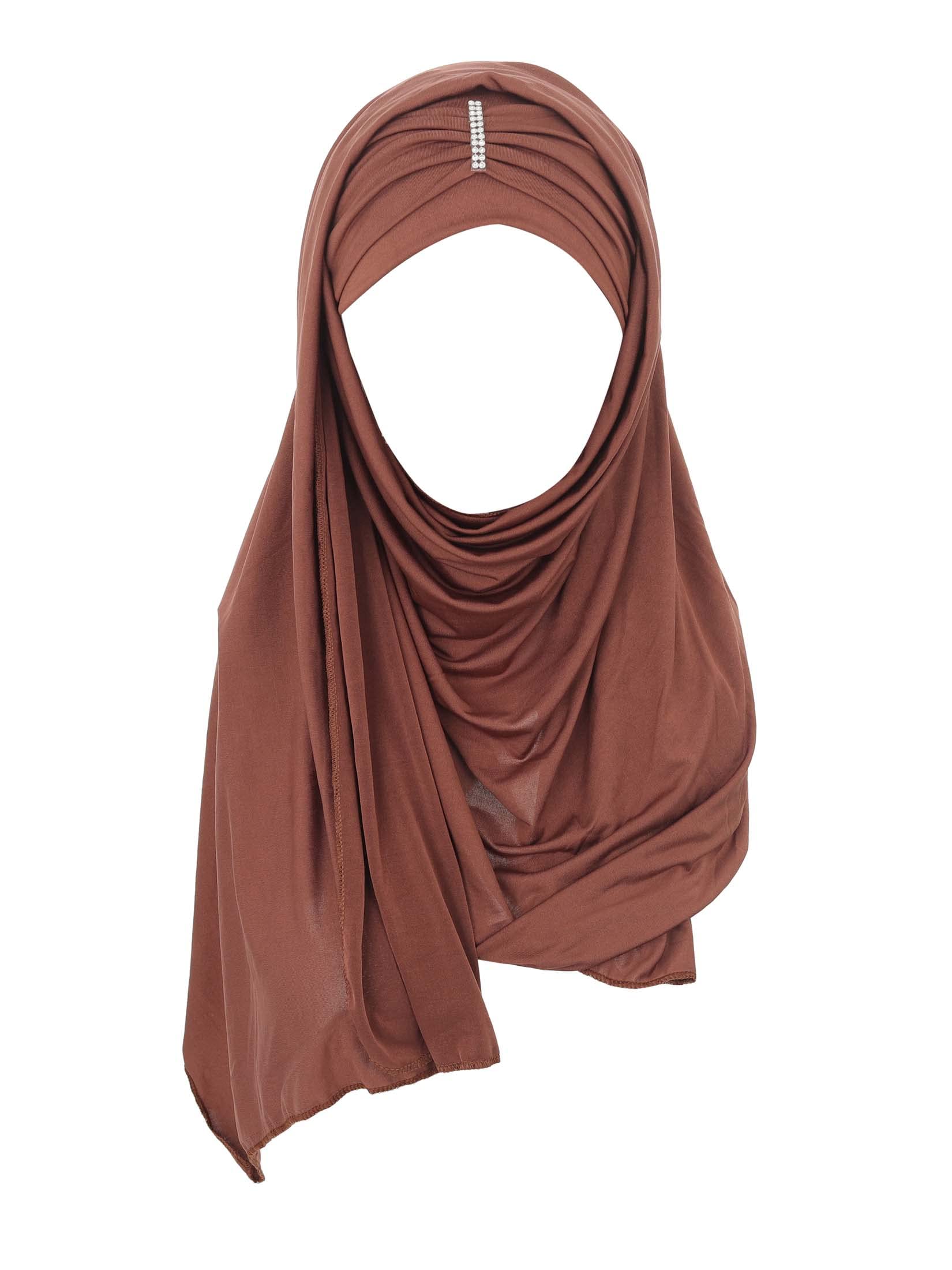 Woeoe Women Muslim Head Wrap Plain Color One Piece Muslim Hijab Soft Breathable Long Head Scarf