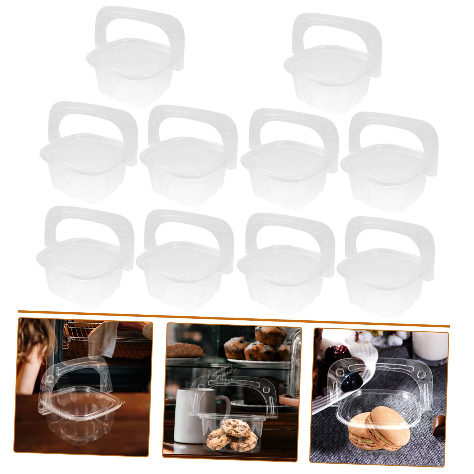 ULTECHNOVO 40 pcs transparent cake box plastic cereal bowls dry nut holder mini cake containers with lids mini cupcake container yogurt containers fruit container dumpling the pet packing box