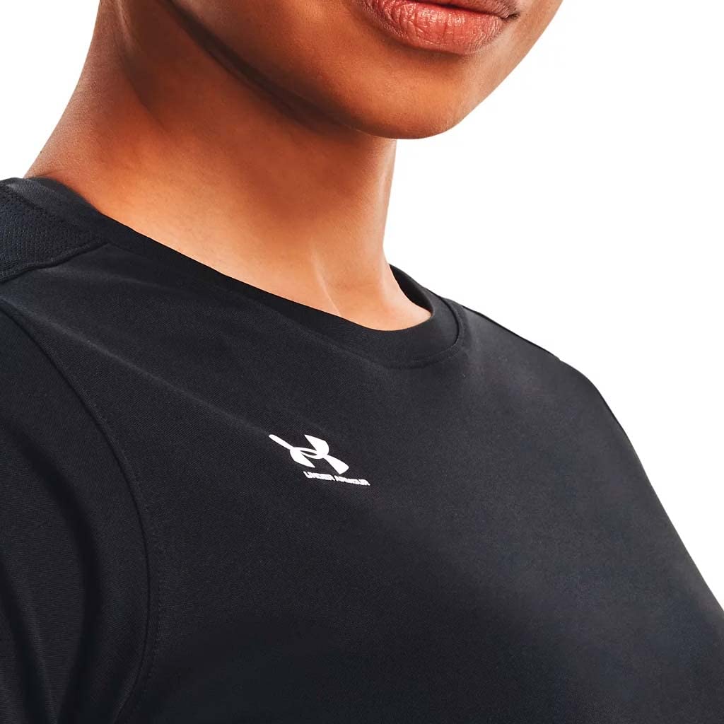 Under Armour Women's Challenger Short Sleeve Training Top, Black (001)/White, Large