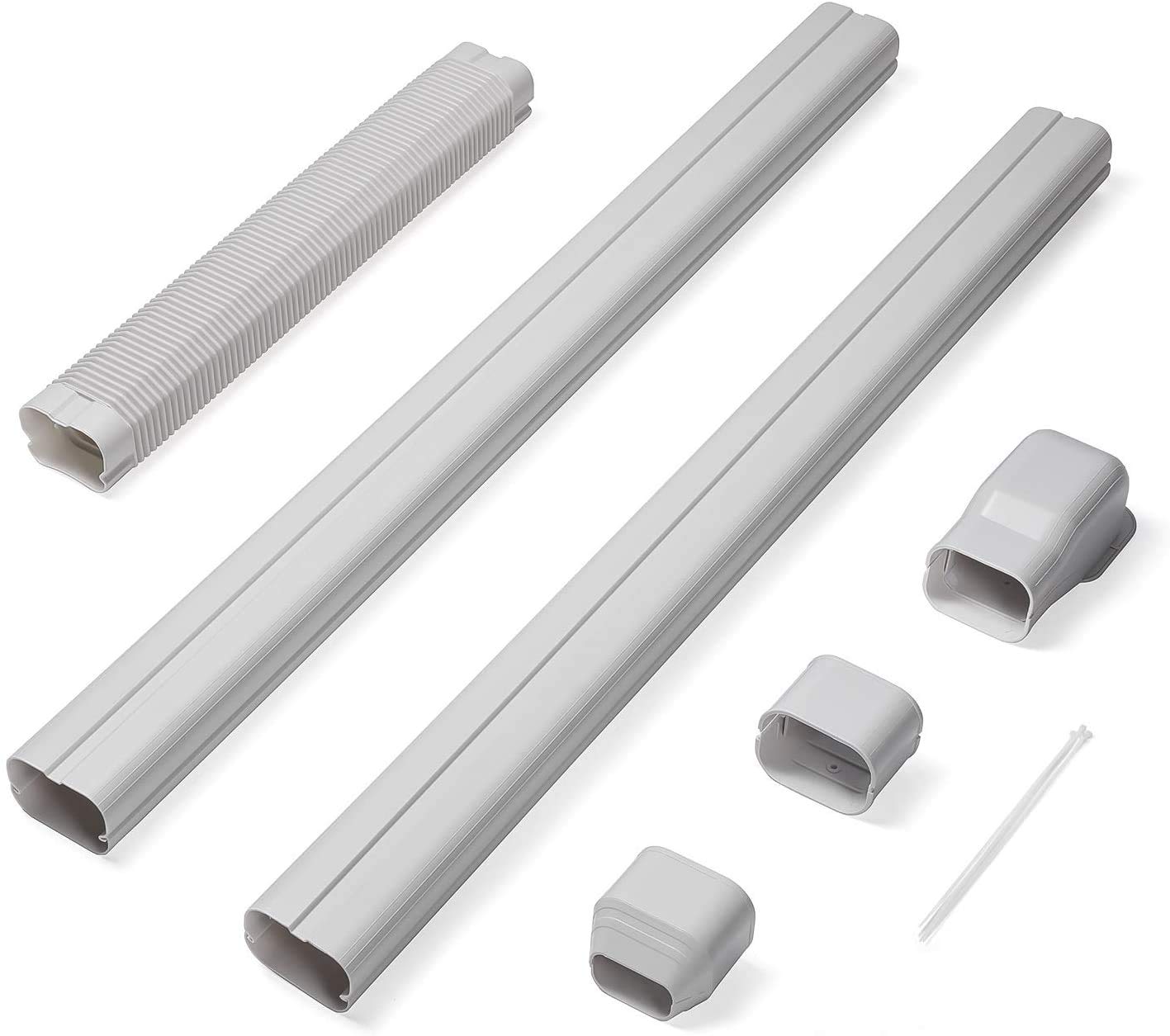 TURBRO 3’’ W × 7.5’ L Decorative PVC Line Cover Kit for Mini Split and Central Air Conditioners, AC Heat Pumps Systems