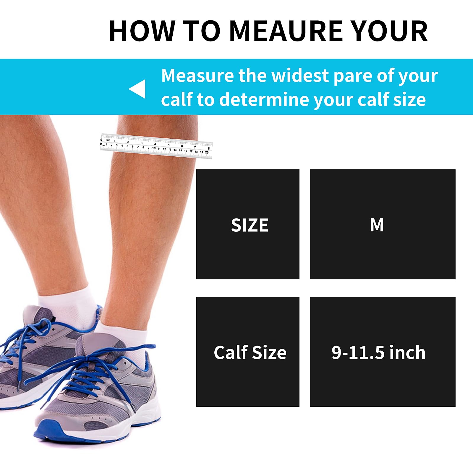 WLLHYF 2 Pair Calf Compression Sleeve Running Leg Compression Sock Calf and Shin Support Footless Compression Socks Relieve Calf Pain for Men Women Youth Running Cycling Walking