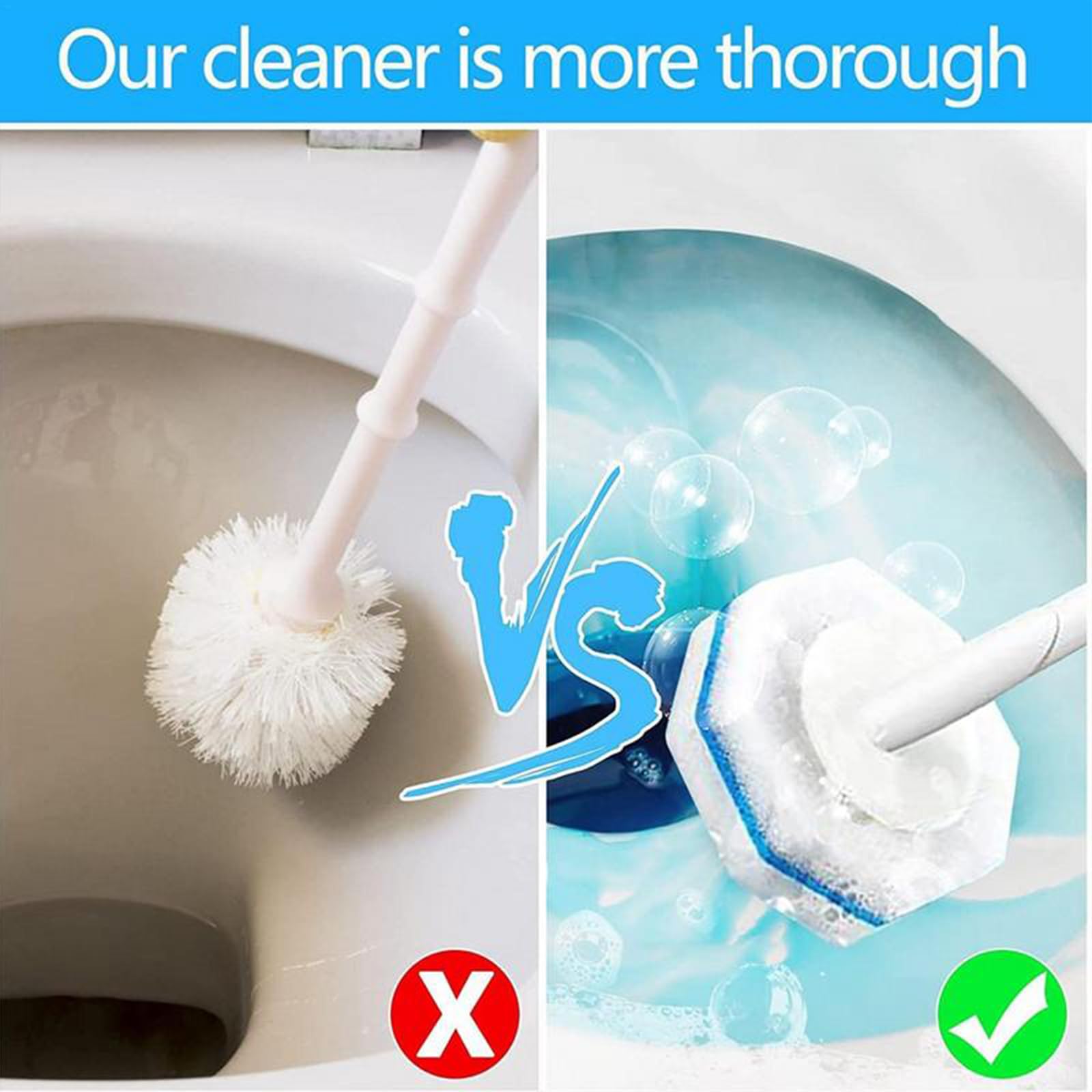 Upgraded Wand Refills,Toilet Brush Replacement Head, Disposable Toilet Brush Heads Compatible with Clorox Wand Refills,30 Count