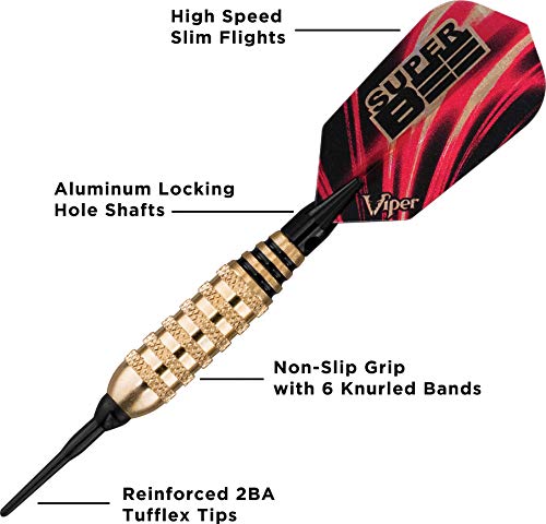 Viper by GLD Products Super Bee Soft Tip Darts: Brass, 16 Grams