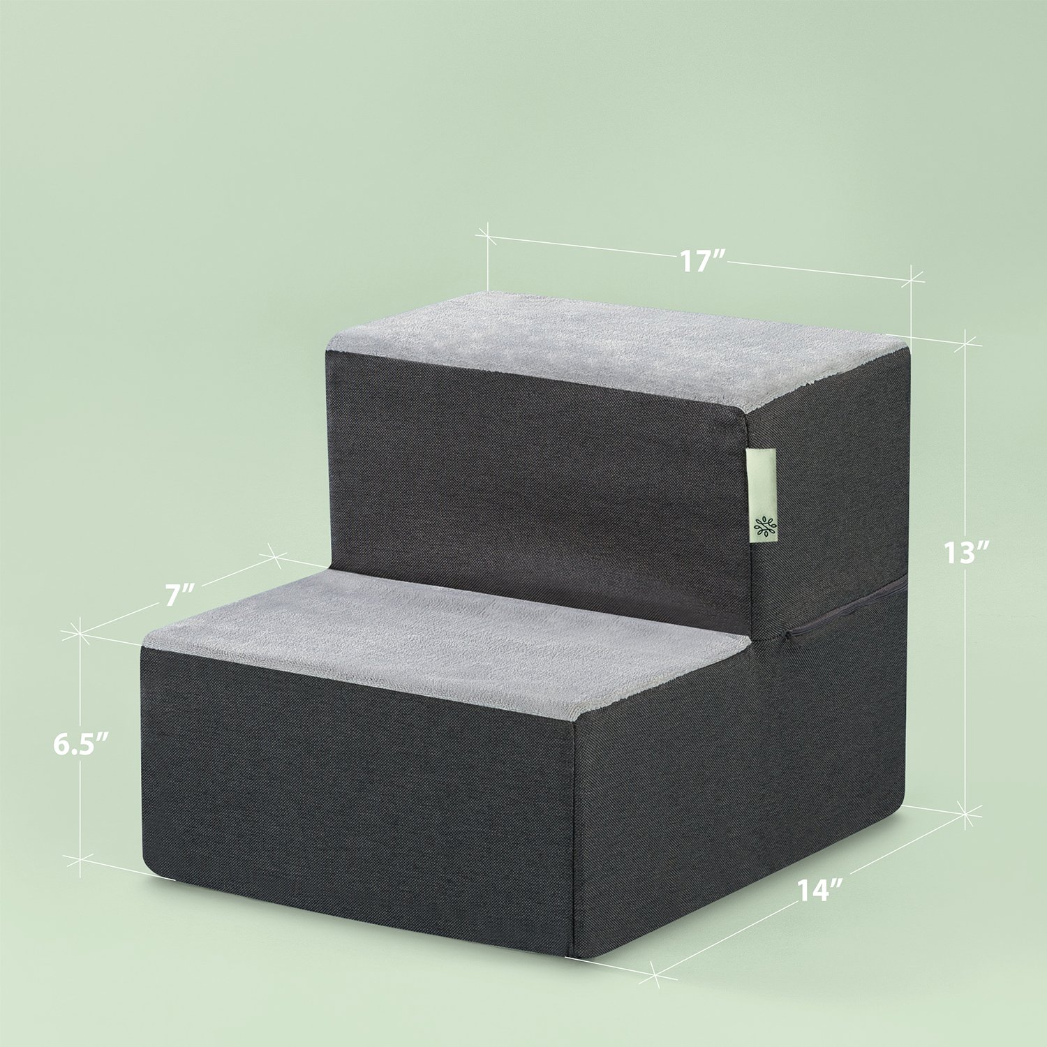 Zinus PS-C2115C Easy Pet Stairs/Pet Ramp/Pet Ladder, Small, Grey