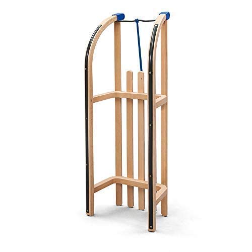Vispronet Decorative Wood Sled β 39in Snow Sled β Outdoor Decorative Sled with Solid Wood Seat and Pulley Rope β Laminated Beach Wooden Frame β Holds Up to 200lbs