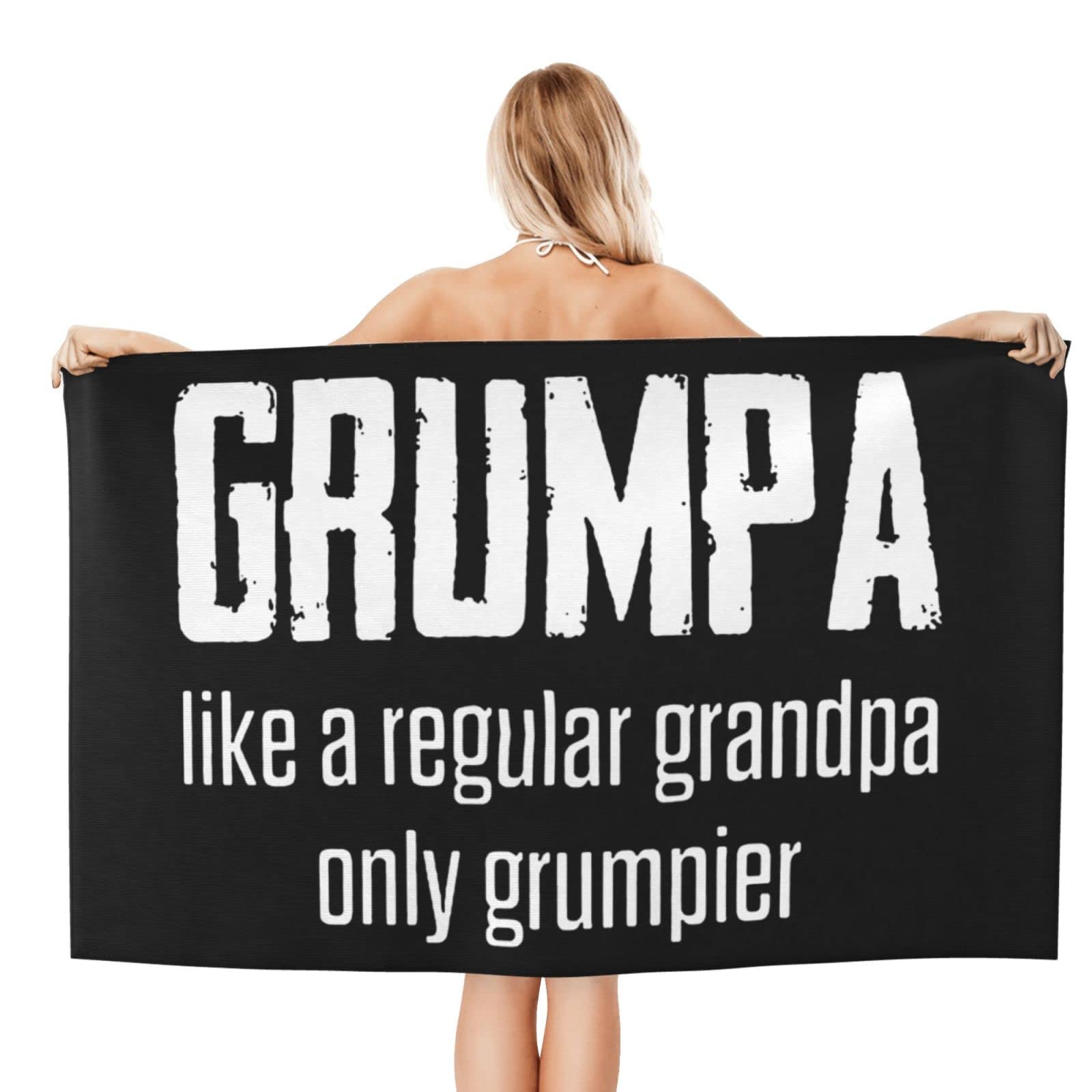 Zahika Grumpa Like Regular Grandpa Beach Towel Absorbent Bathroom Towels Beach Towels Oversized Super 32x52 Inch
