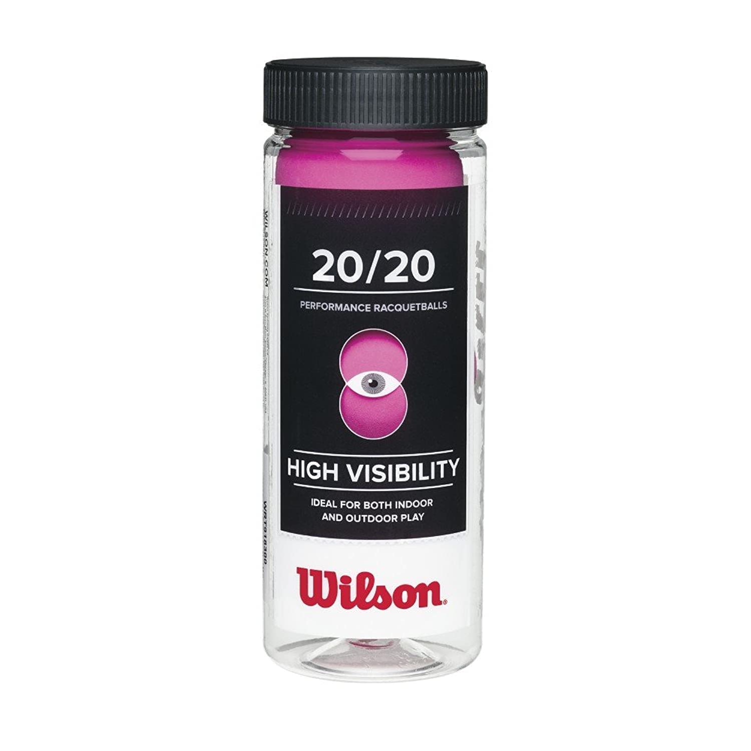 WILSON Sporting Goods 20/20 Racquetball (3 Ball Can), Pink,WRT918300