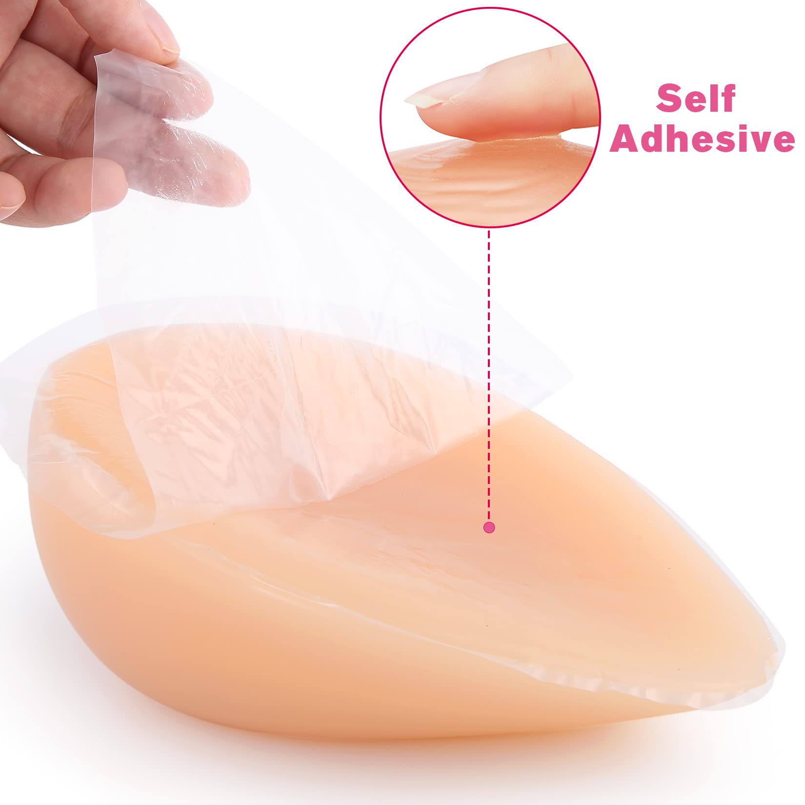 Vollence One Pair A Cup Self Adhesive Teardrop Silicone Breast Forms Mastectomy Bra Enhancer Inserts Concave Bra Pads