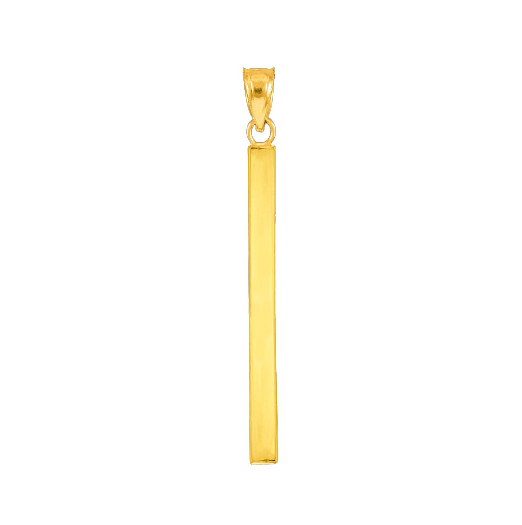 Trendy Necklaces Dainty 10k Yellow Gold Polished Vertical Bar Charm Pendant