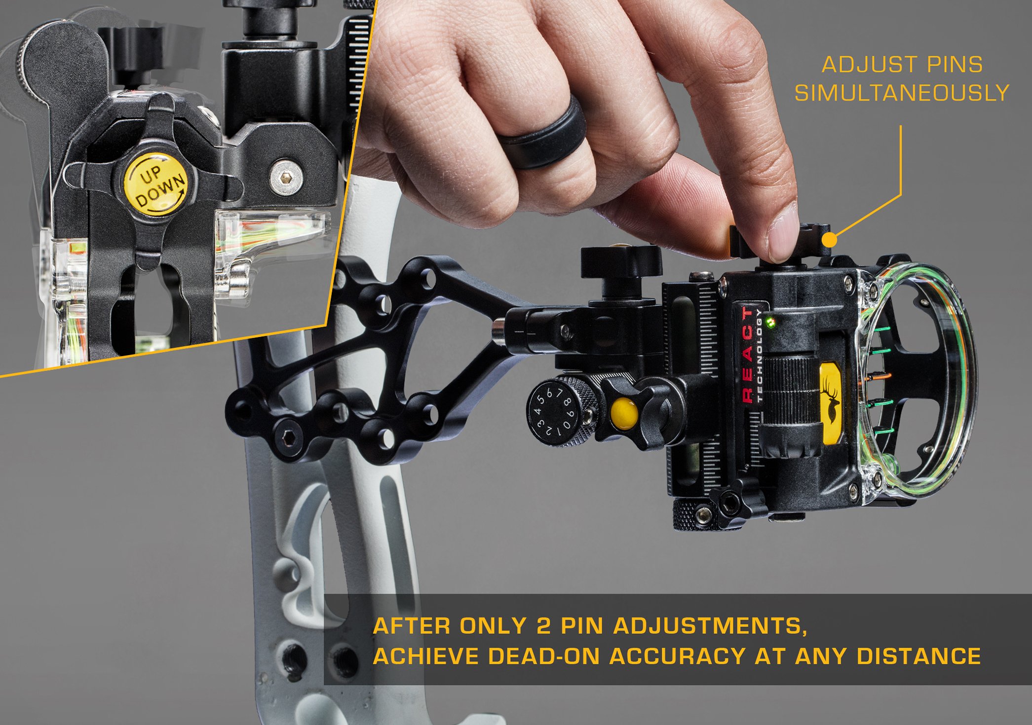 Trophy Ridge React Pro 5 Pin Archery Bow Sight, Right Hand, 0.010 Pin