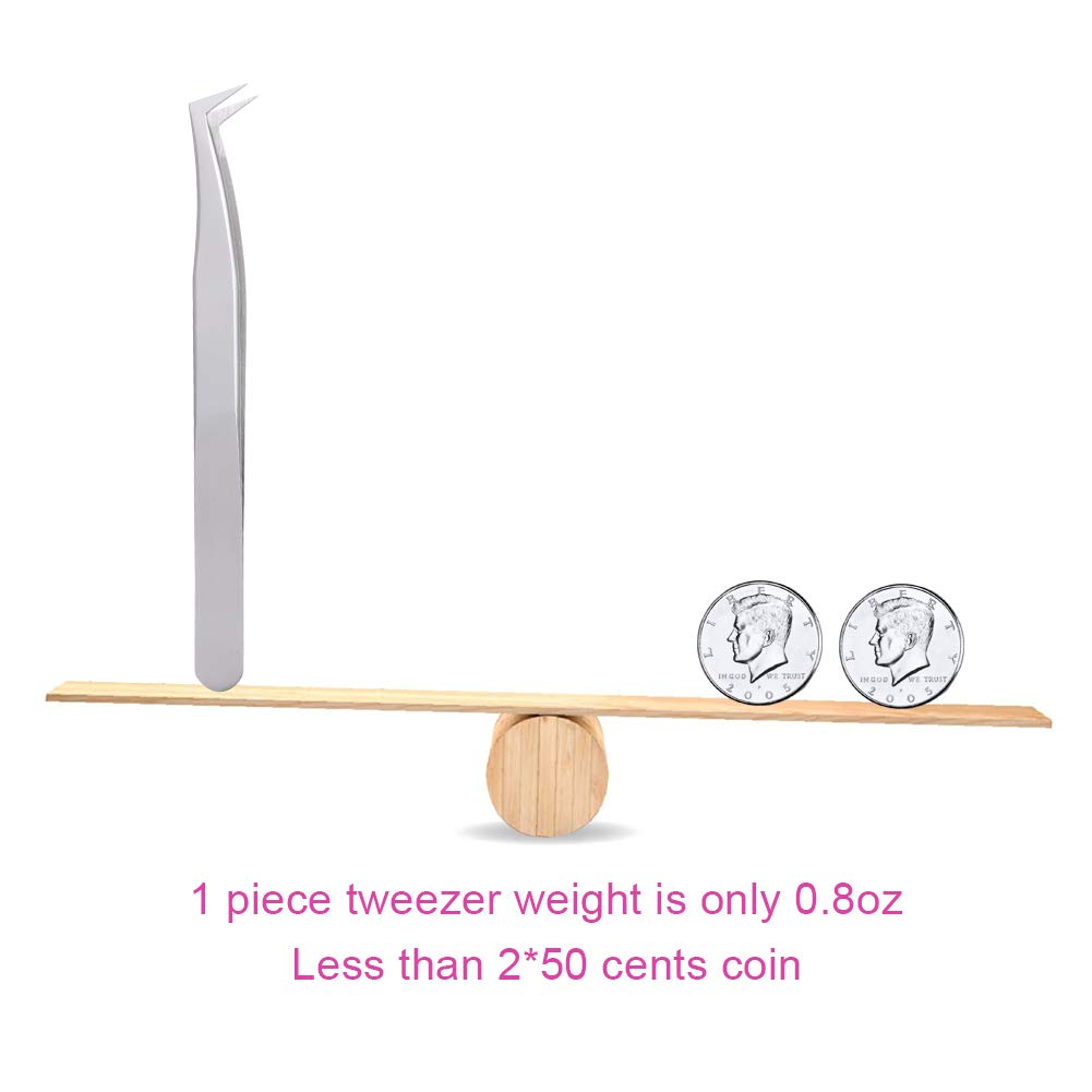 Volume Tweezers 3d 6d Made Fans Eyelash Extensions Tweezer for Easy Fan Volume Lashes Curved Point Stainless Steel Precision Anti Static Lash Extension Tweezers Leather Pack
