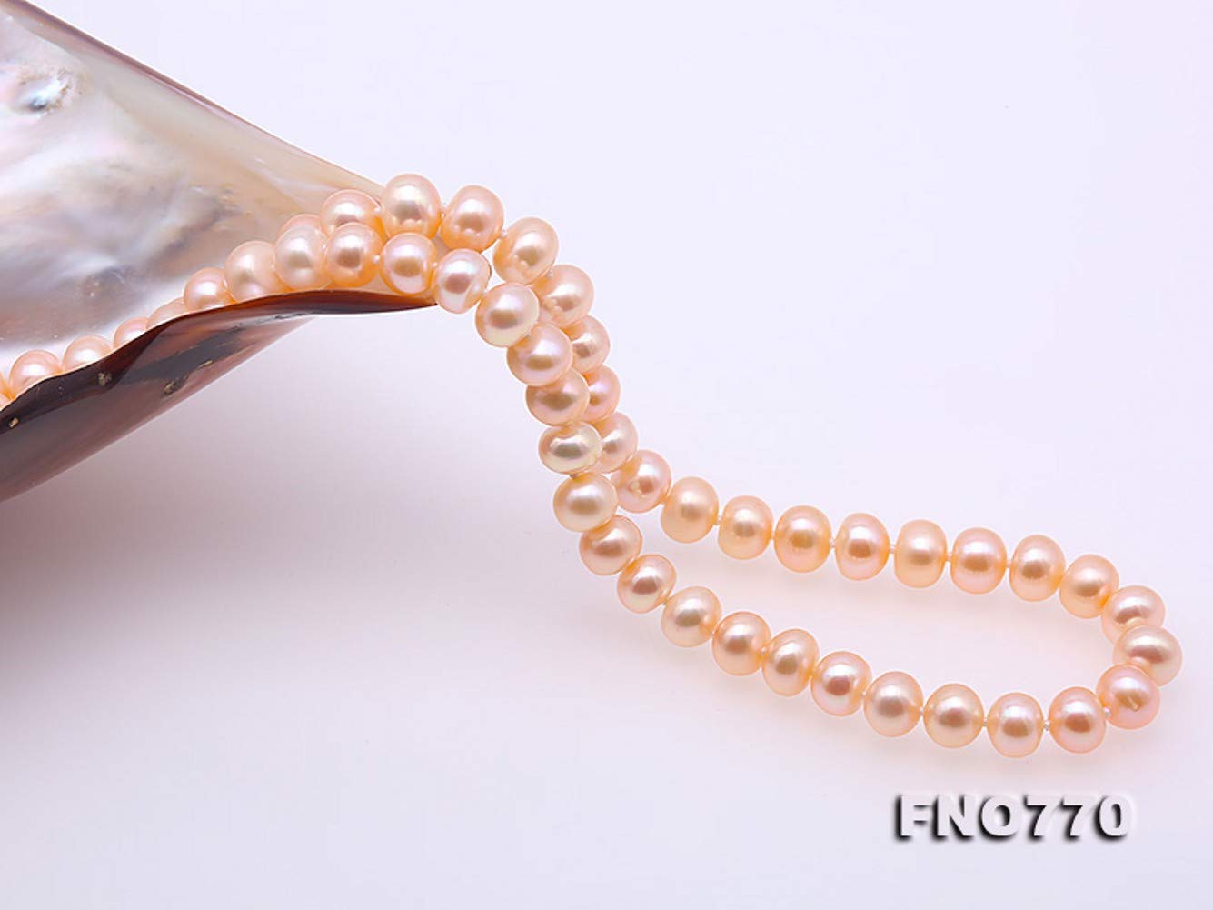 Womens Long Strand Pink Pearl Necklace AA+ 8-9mm Freshwater Cultured Pearl Necklace Sweater Chain 32"