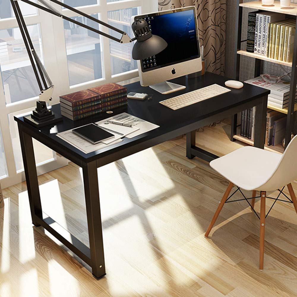 VebaCidi Small Black Desk 39" Computer Desk for Laptop Home Office Study Modern Simple Writing Table, Black Desktop and Legs