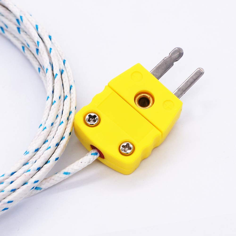 Twidec/5Pcs High Quality K-Type Mini-Connector Probe Thermocouple Temperature Sensor 3M Line Length Temperature Range: -50~400 °C(-58~752℉)