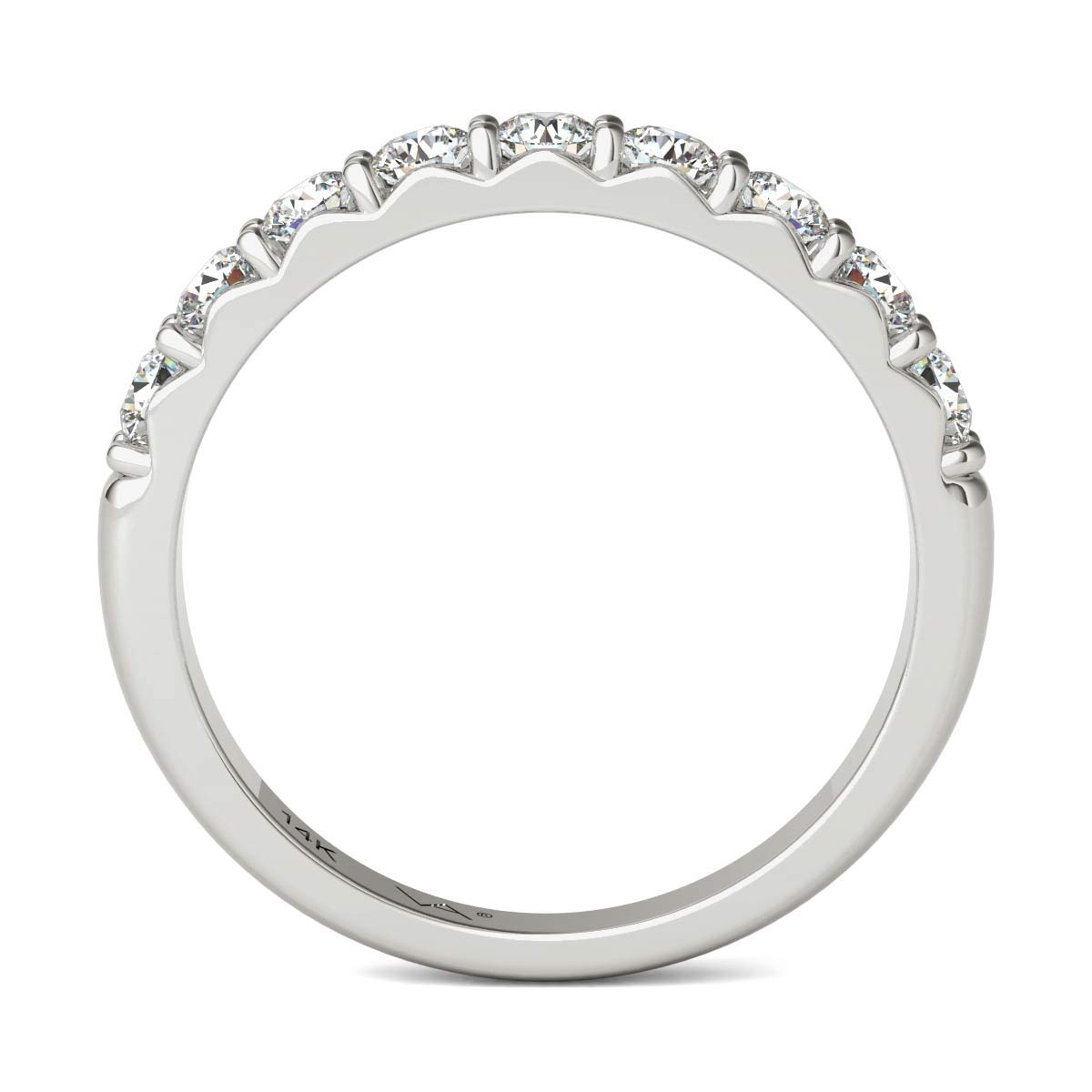 VAARYA 1/2 Ctw EF/SI1-SI2 AGS Certified 14K White Gold Natural Diamonds Wedding Band