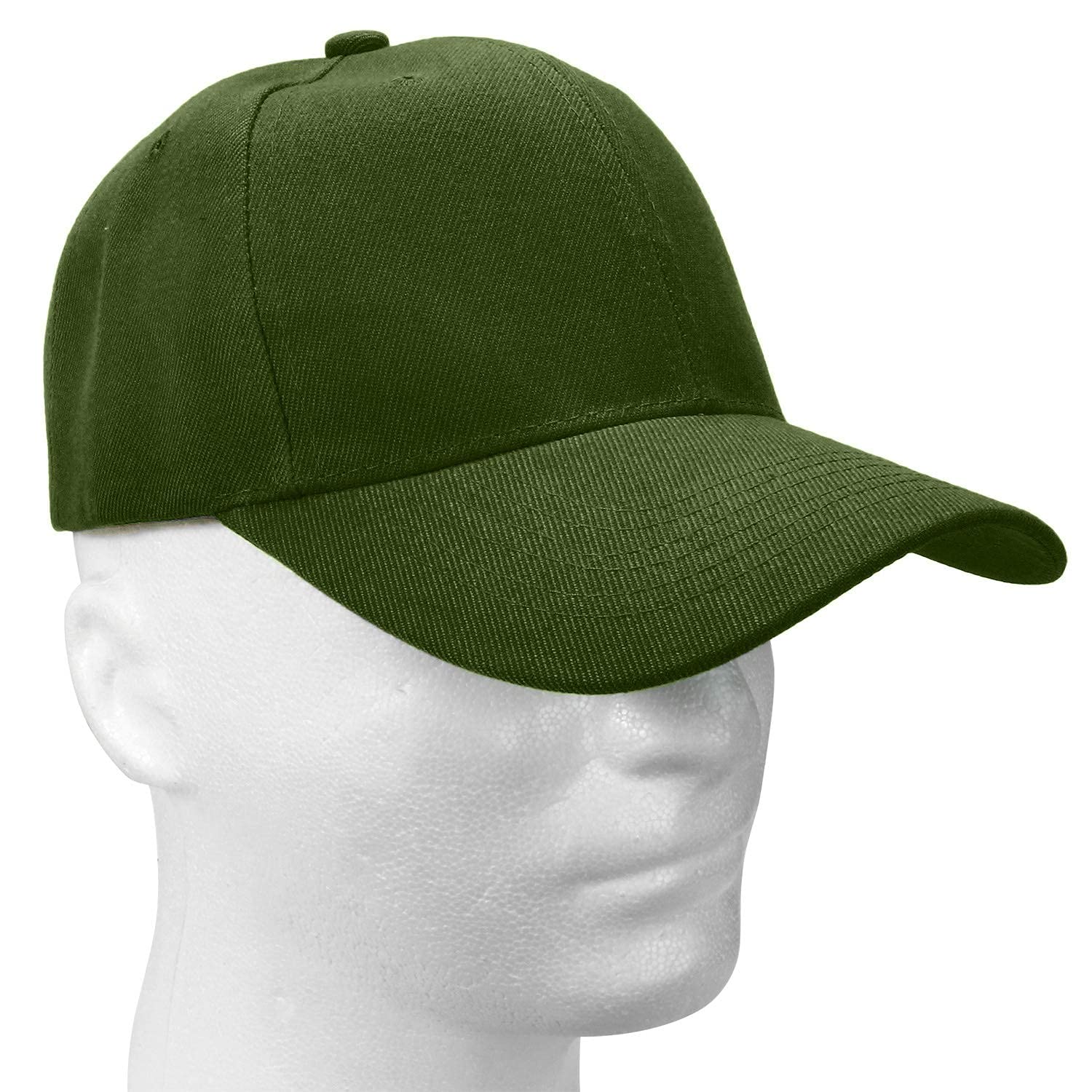 Wholesale Lot 12-Pack Baseball Cap Adjustable Size Plain Blank Solid Color (12pk Black)