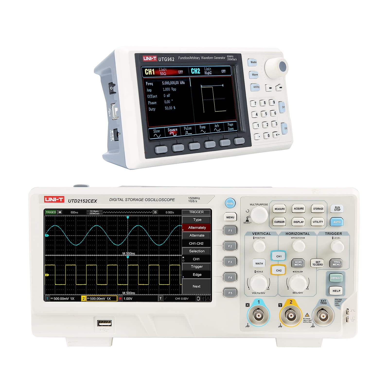 UNI-T UTG962 + UTD2152CEX, Function Generator and Oscilloscope Kit