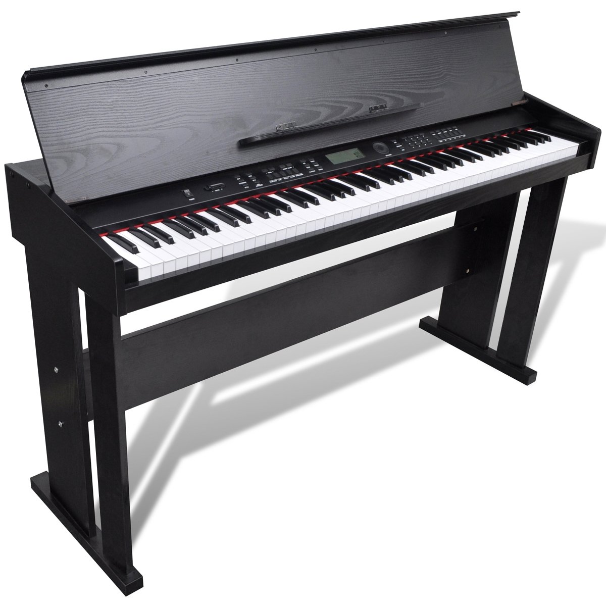 vidaXL Classic 88 Keys Electronic Piano Electric Keyboard Digital LCD w/ Music Stand