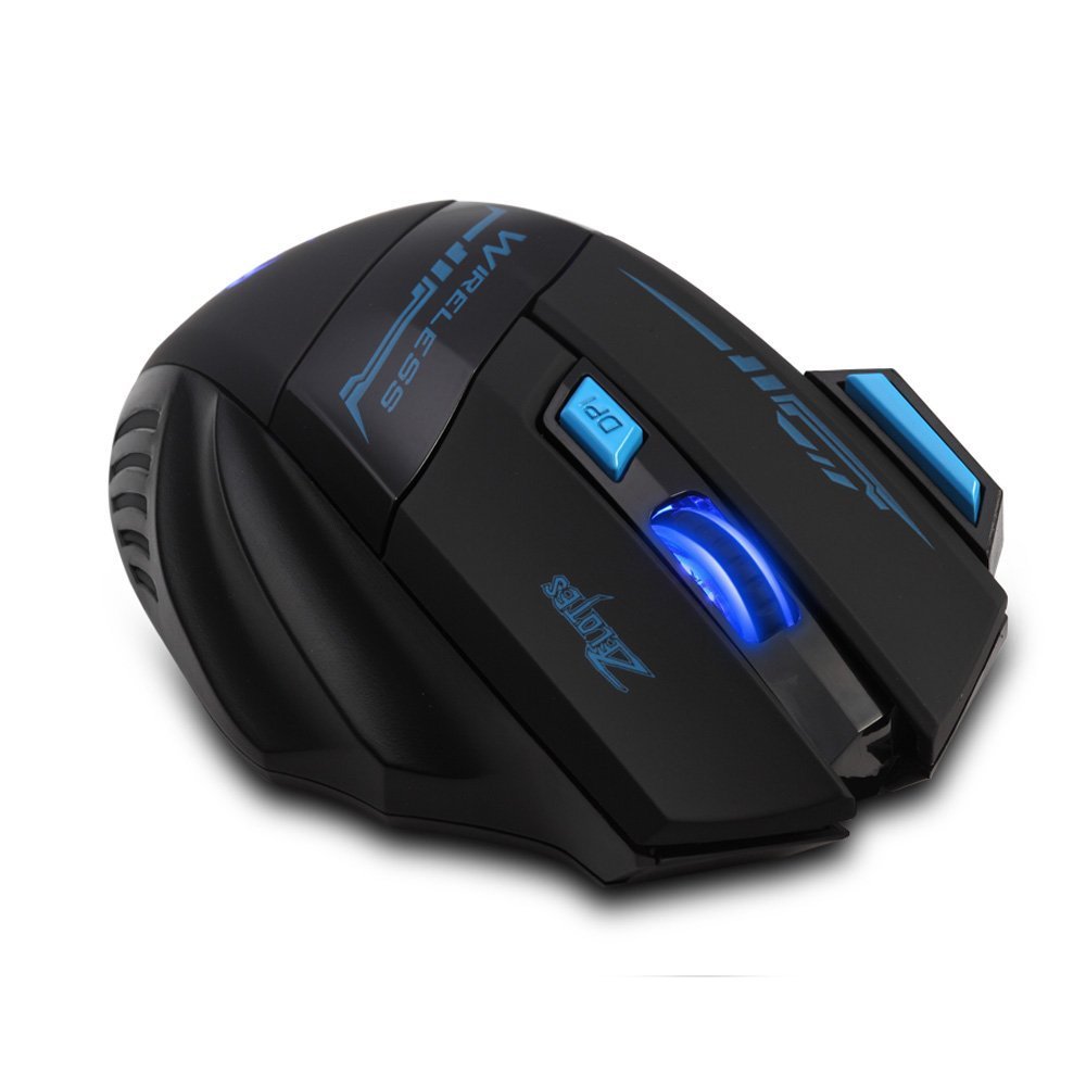 Zelotes Wireless Mouse for Laptop,2400 DPI 2.4GHz Ergonomic Mouse,7 Buttons USB Cordless Computer Mouse,Wireless Gaming Mouse,Portable Mice for PC,Mac Black