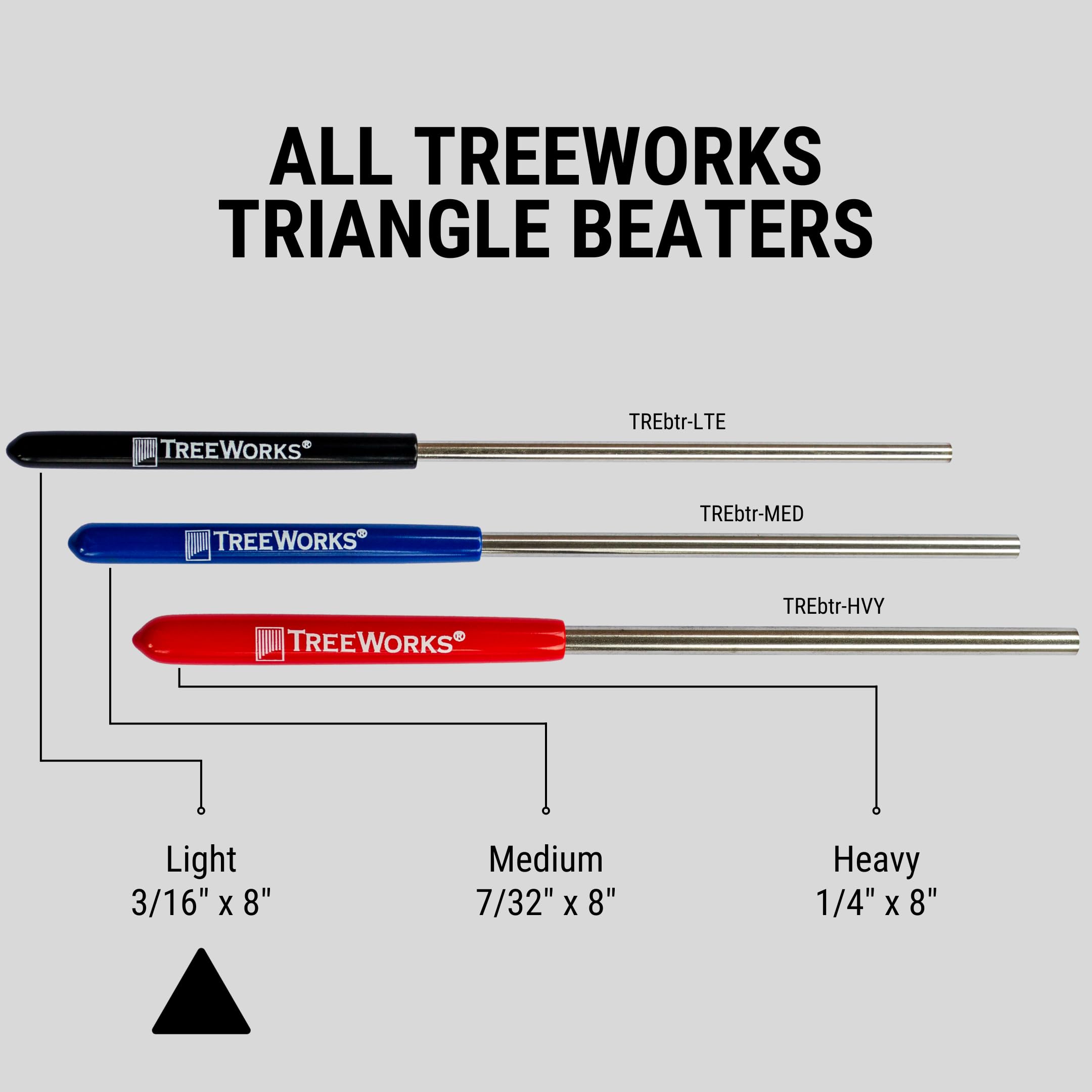 Treeworks Chimes TREbtr-LTE Lite Studio-Grade Stainless Steel Triangle Beater/Striker, Black