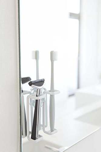 YAMAZAKI home 2530 Toothbrush Holder-Suction Cup Organizer for Bath, One Size, White
