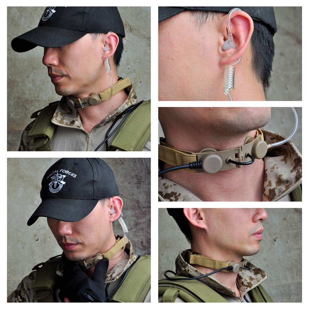 ZTAC】ThroatMic TacticalHeadset AirsoftHeadset Z033 BK