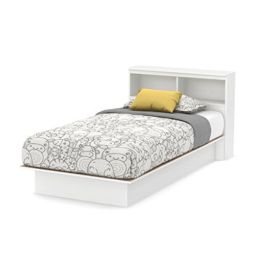 South Shore Libra Bookcase Headboard, Twin, Pure White