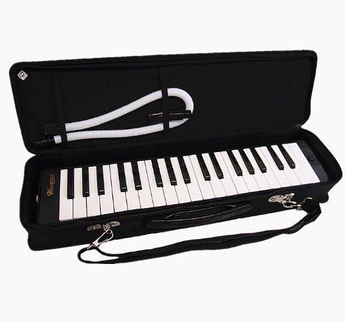 Woodnote Brand - Black Piano Style 37 Key Melodica and & Deluxe Carrying Case