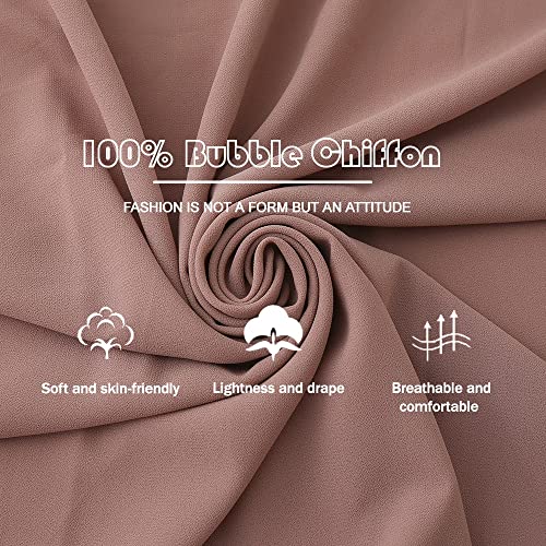 Yeieeo Instant Chiffon Hijab with Undercap Fashion Solid Color Chiffon Head Wraps Under Scarf Caps Muslim Fashion Bandage (Khaki)