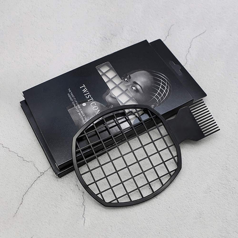 Twist Hair Coils Comb Tool, Afro Pick Hair Curl Sponge Brush (Black)