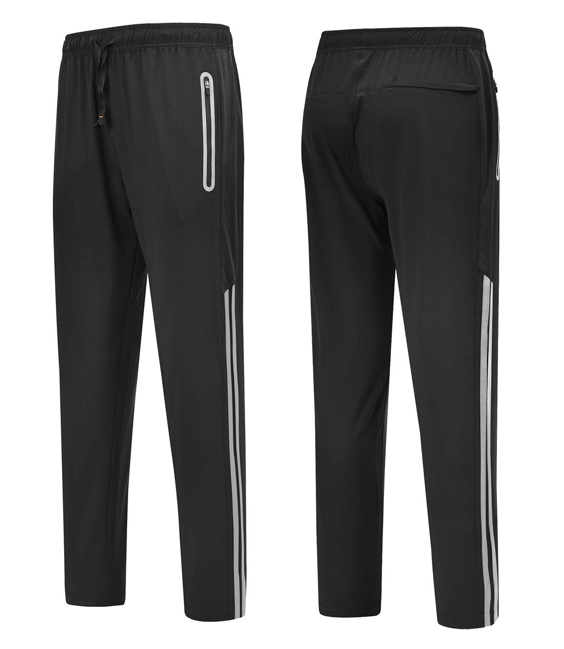 YSENTO Men's Running Hiking Pants Lightweight Quick Dry Mountain Camping Fishing Sport Pants(Black,US M)