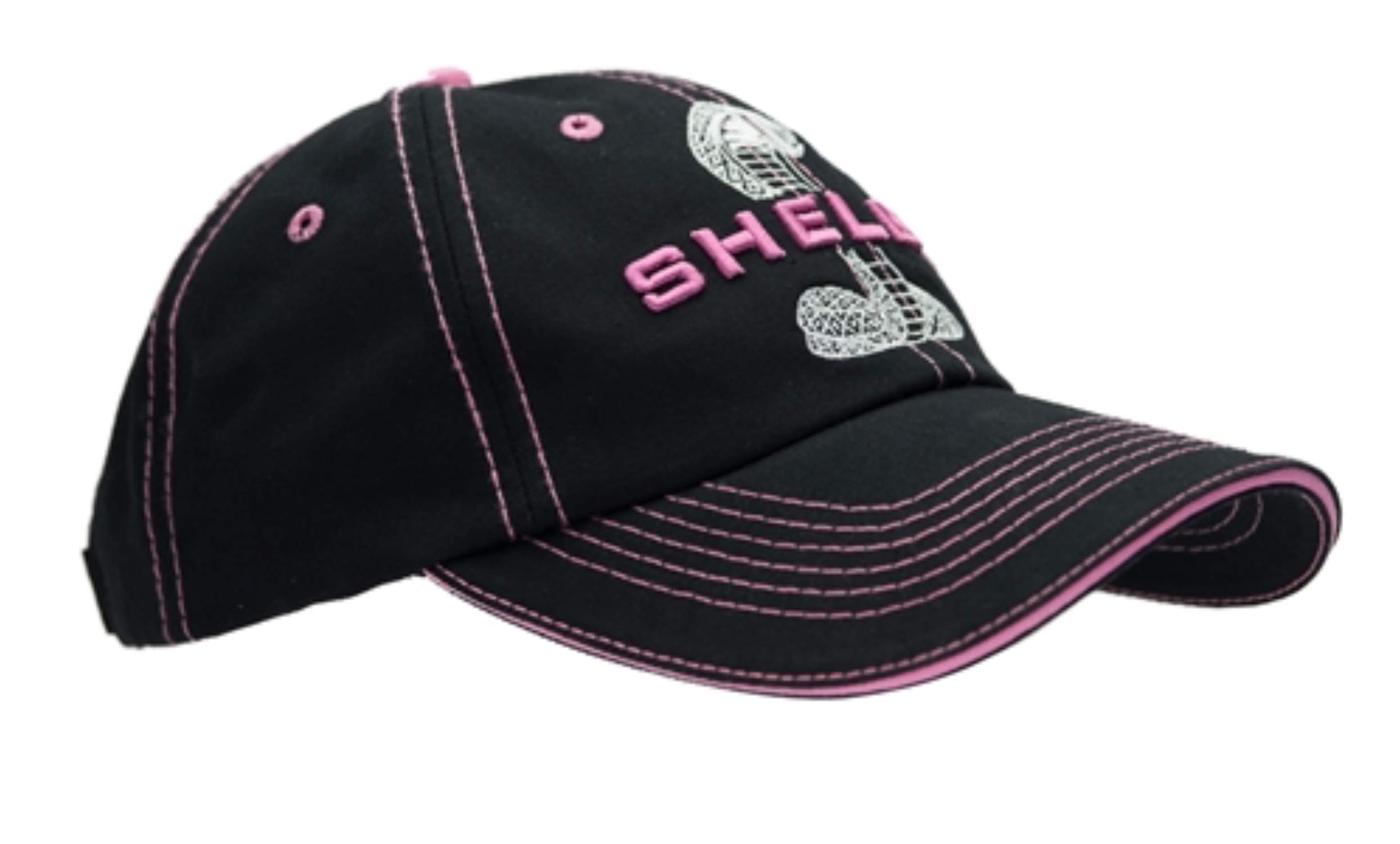 Womens Shelby Super Snake Black with Pink Cap Hat | Officially Licensed Shelby® Product | Adjustable, One-Size Fits All