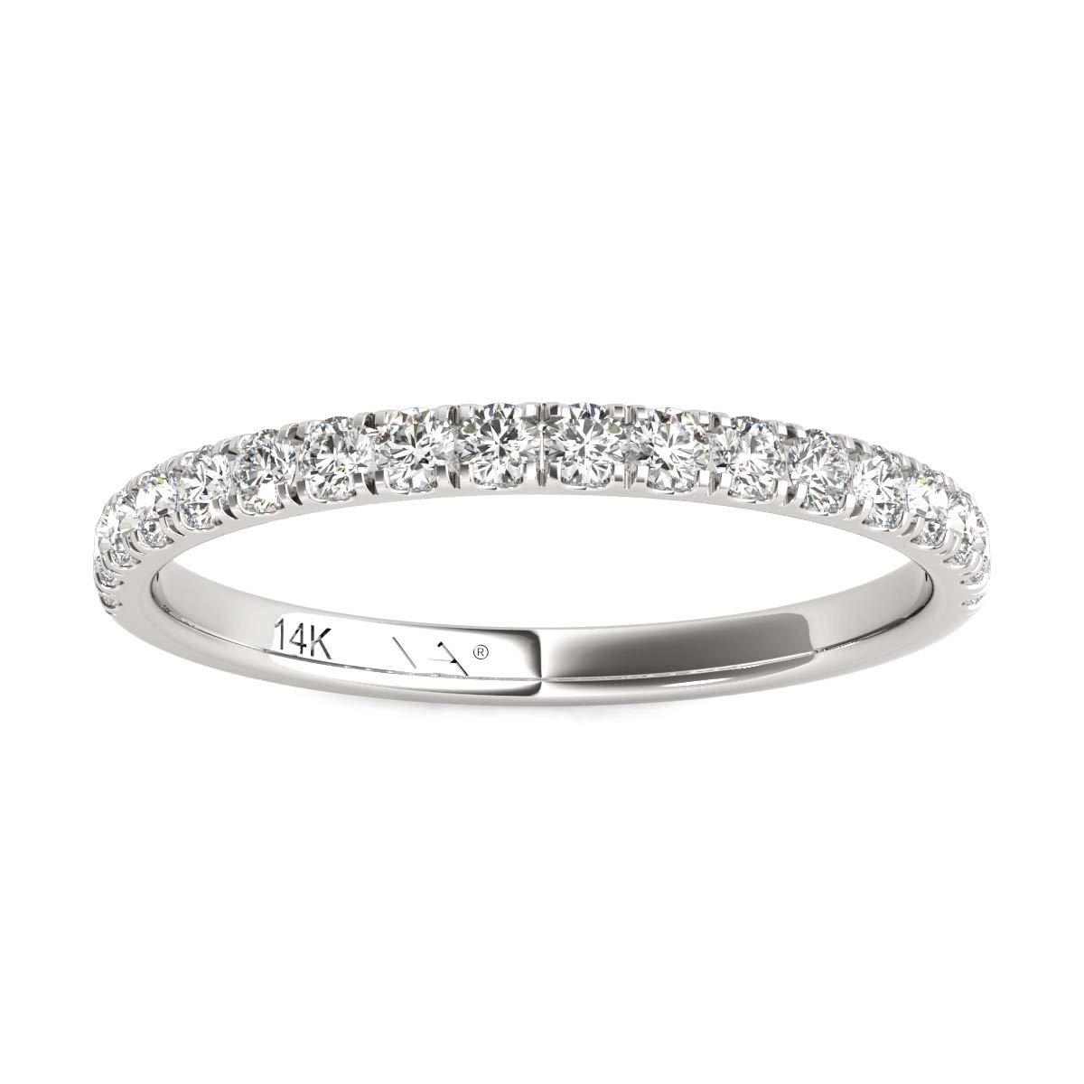 VAARYA 1/3 Ctw GH/SI2-I1 AGS Certified 14K White Gold Natural Diamonds Wedding Band