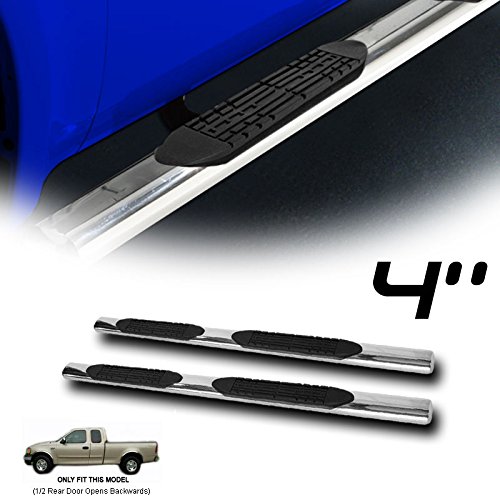 VXMOTOR for 1997-2003 F150 Super/EXT CAB (Not Fit XLT) 4" SS Stainless HD Chrome - Side Step NERF Bars Rail Running Board