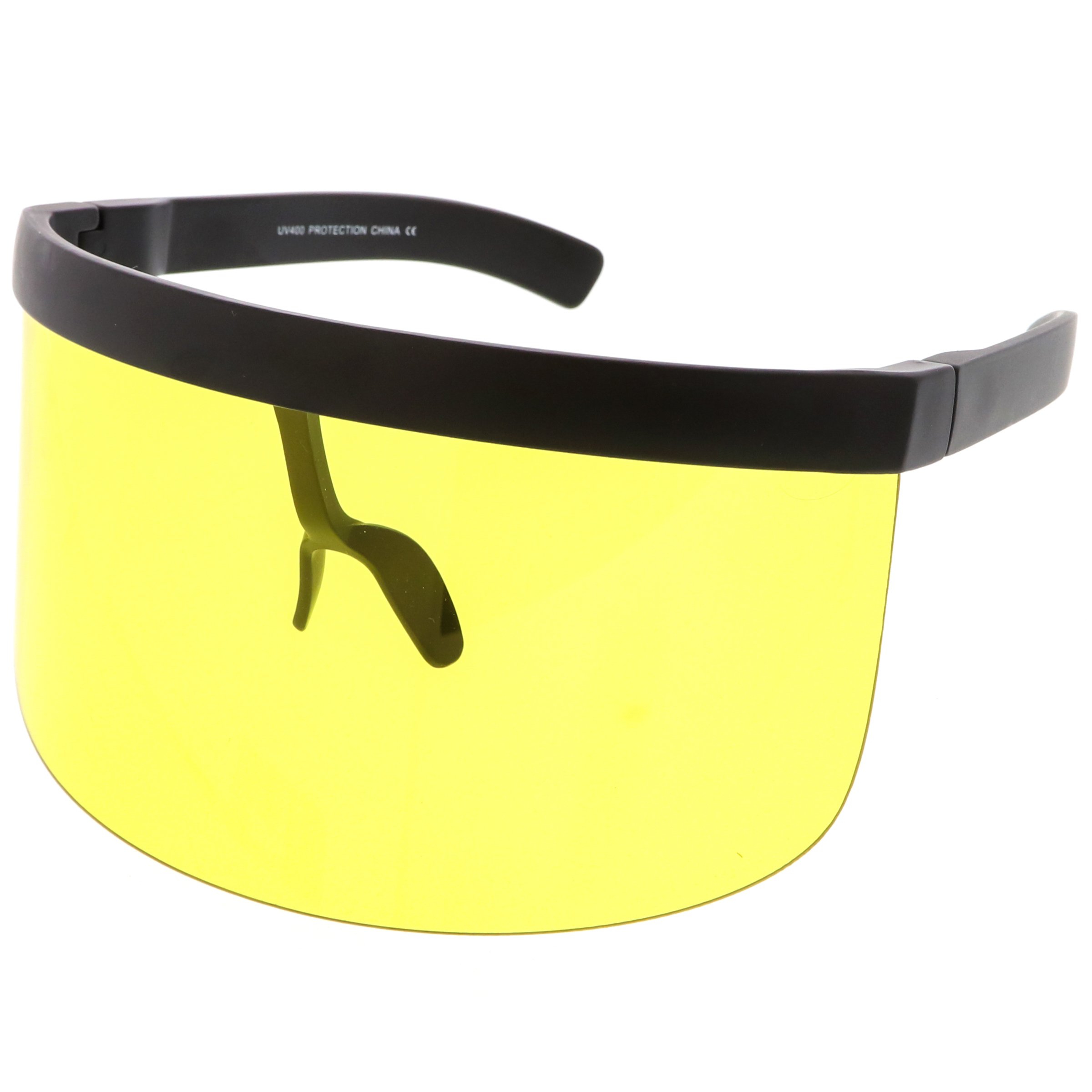 zeroUV Visor Sunglasses for Men and Women, Futuristic Face Shield Glasses with UV400 Protection 172mm (Blue Mirror)