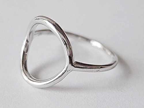 SOVATS Open Circle Ring For Women 925 Sterling Silver Rhodium Plated - Simple, Stylish &Trendy Nickel Free Ring, Size 6