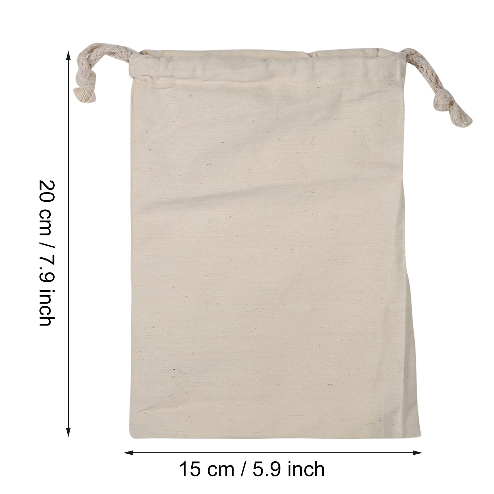 Tyenaza Eco-Friendly Cotton Storage Sack, Large Drawstring Bag for Home Organization and Travel Purposes (15 * 20cm)
