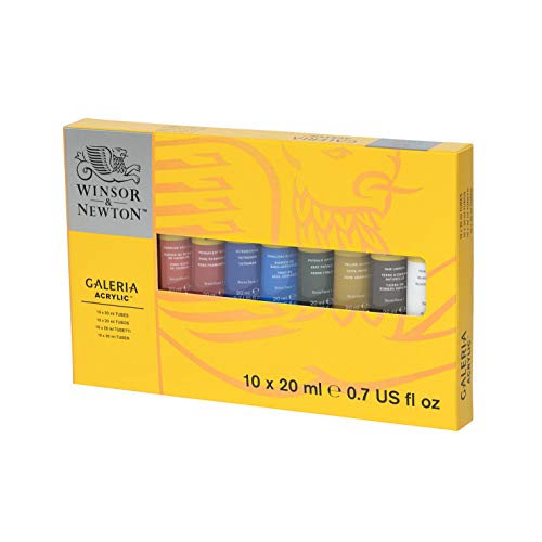 Winsor & Newton Galeria Acrylic Paint, 10 x 20ml (0.7--oz) Tube Paint Set