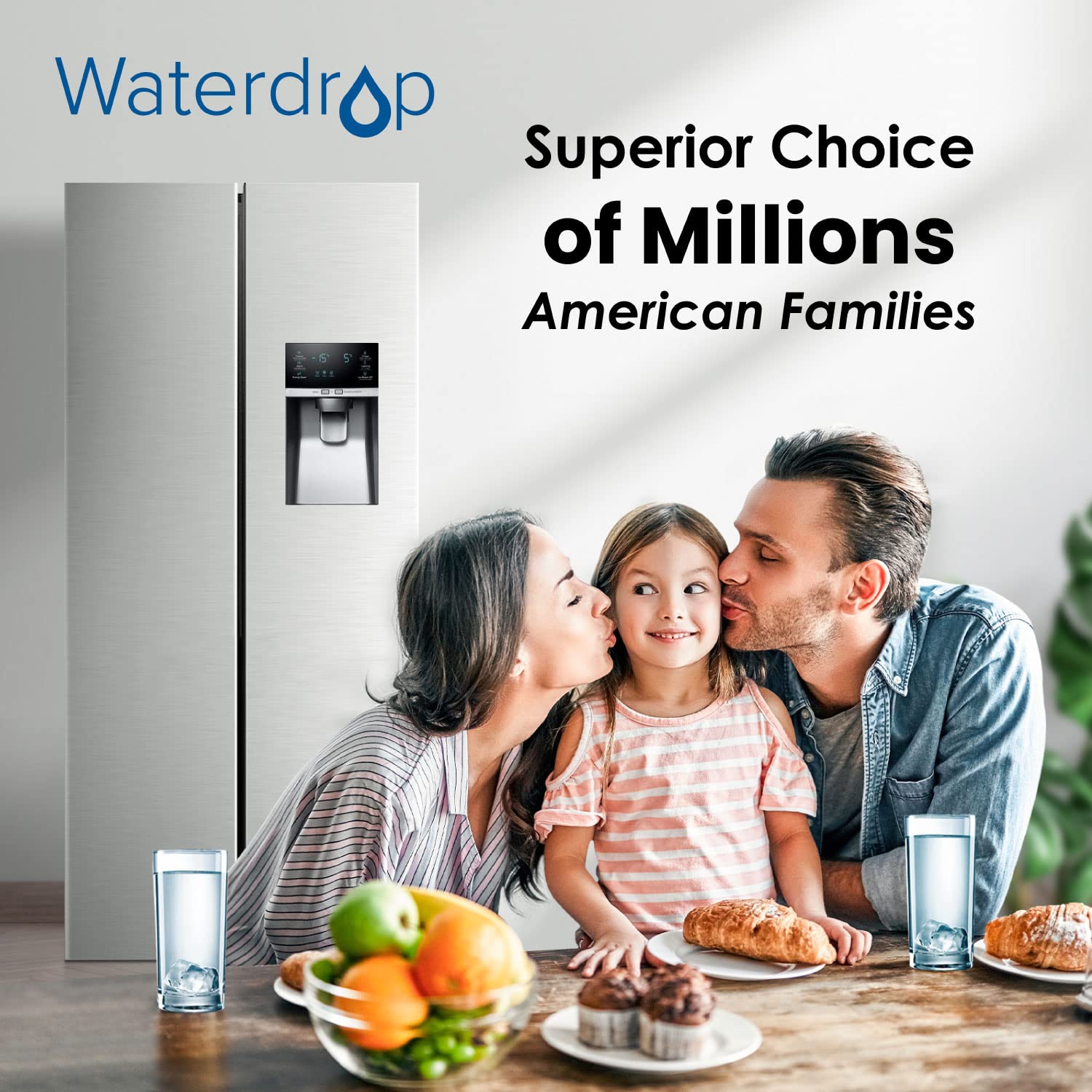 Waterdrop Plus UKF8001 NSF 401, 53 Certified Refrigerator Water Filter, ๐๐๐๐ฎ๐๐ ๐๐
๐๐, Replacement for Whirlpoolยฎ Everydropยฎ Filter 4, EDR4RXD1, Maytag UKF8001AXX, 3 Filters (Package May Vary)