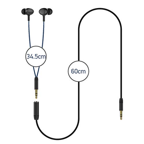 Walkercam, Underwater Swimming Headphones IPX7 Waterproof Earbuds for Swimming with 60cm Extension Cable and 6 Earplugs